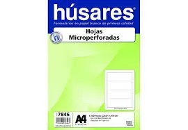 Hojas Micro Perforadas 4 Partes 500 Hojas A4 Husares - Perfectas Para ...
